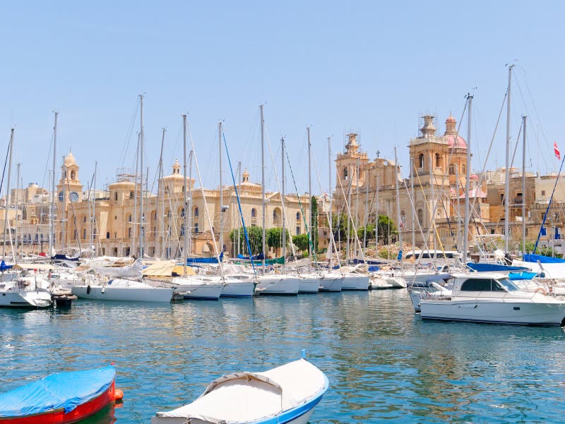 Beautiful Old Town of Birgu. Malta Stock Photo - Image of city, birgu ...