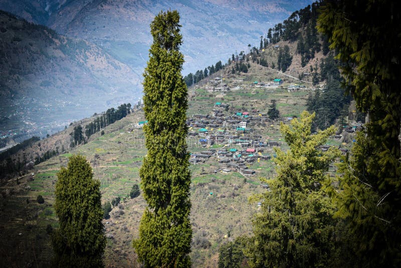 A Beautiful Old Village View in Hills Stock Photo - Image of hills ...