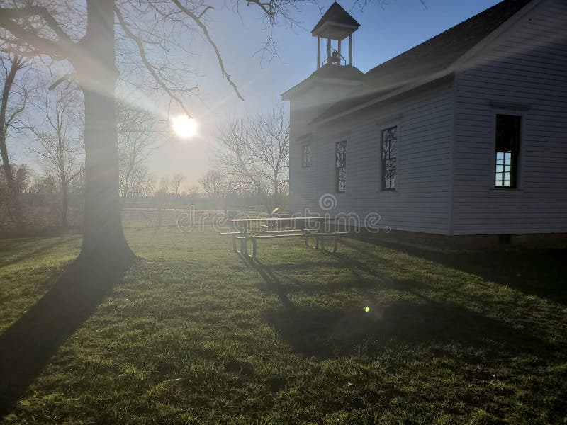 Beautiful Old Vintage School Building Stunning Sunlight Stock Image ...