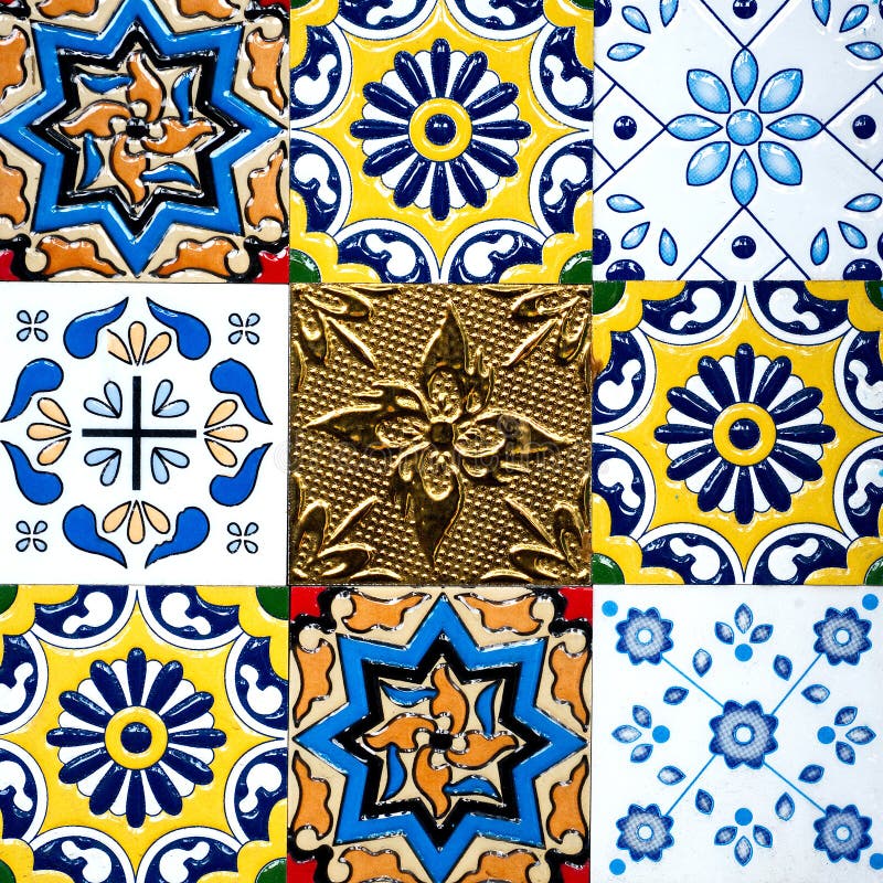 Beautiful Old Wall Ceramic Tiles Patterns Handcraft from Thailand ...