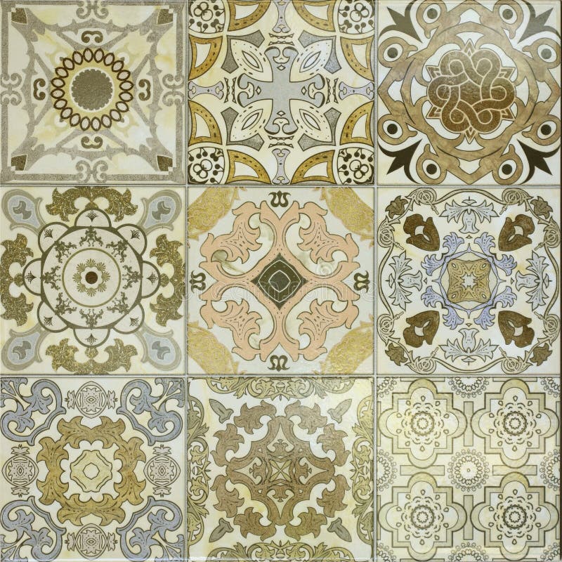 Beautiful Old Wall Ceramic Tiles Patterns Stock Photo - Image of aged ...
