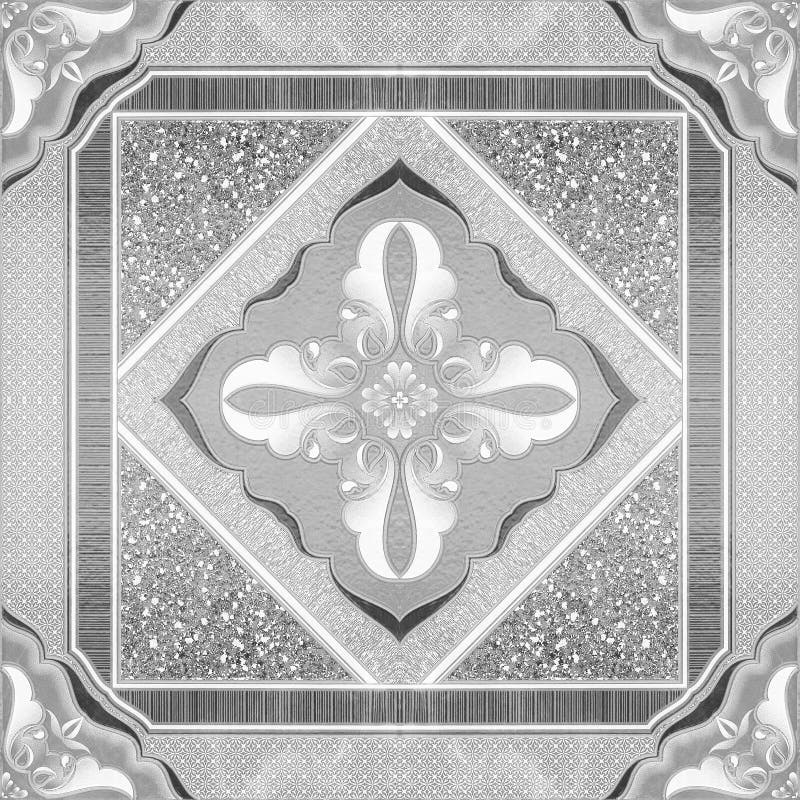 Beautiful Old Wall Tiles Patterns in Park Public. Stock Illustration ...