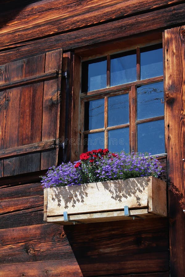 Beautiful Old Window Decorated with Flowers Stock Photo - Image of ...