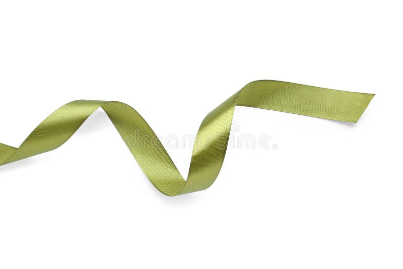 Beautiful Olive Ribbon Isolated on White. Festive Decor Stock Image ...
