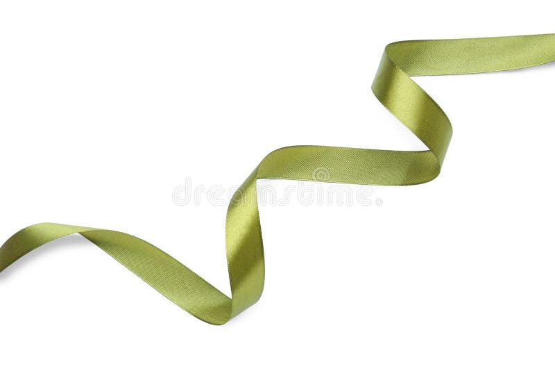 Beautiful Olive Ribbon Isolated on White. Festive Decor Stock Image ...
