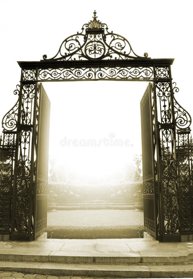 Beautiful Open Gate with Sunlight Coming through. Stock Photo - Image ...
