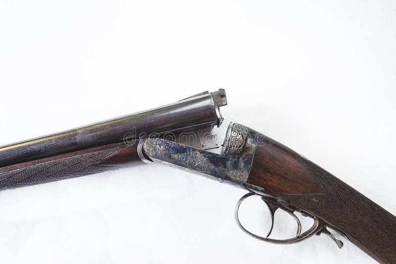 An Open Hunting Rifle with Cartridges and a Knife in a Leather Case ...