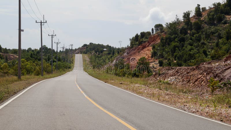 Beautiful Open Road or Country Road in Indonesia with Green Tree on the ...