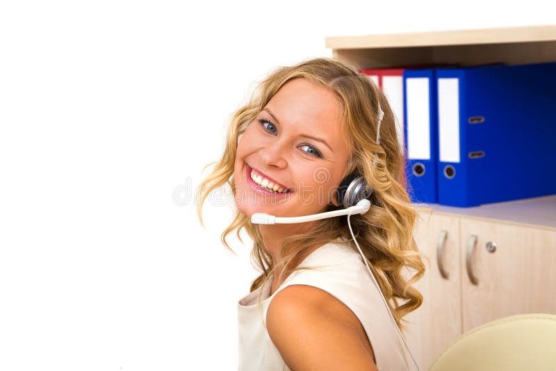 Beautiful operator stock image. Image of support, receptionist - 6608209