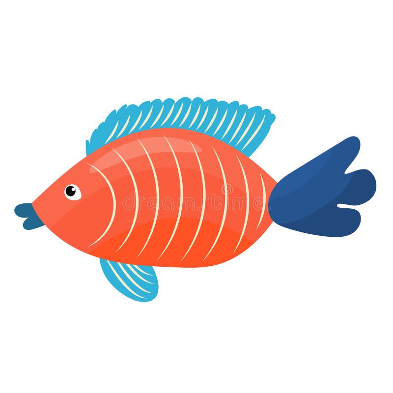 Beautiful Orange Fish Icon Isolated Vector Illustration. Stock Vector ...