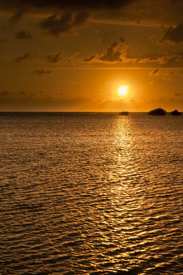 Beautiful Orange Hawaiian Sunset Stock Image - Image of beautiful ...