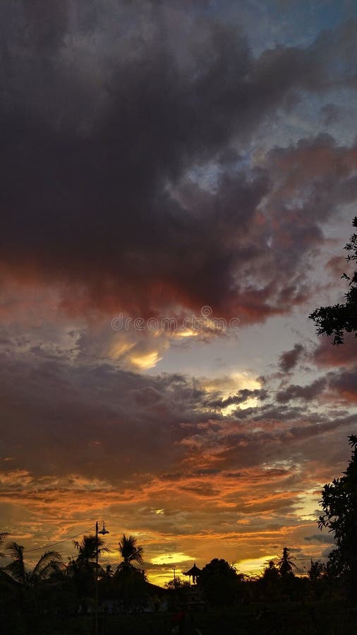 Beautiful Orange Sky As the Sun Sets Stock Photo - Image of sets ...