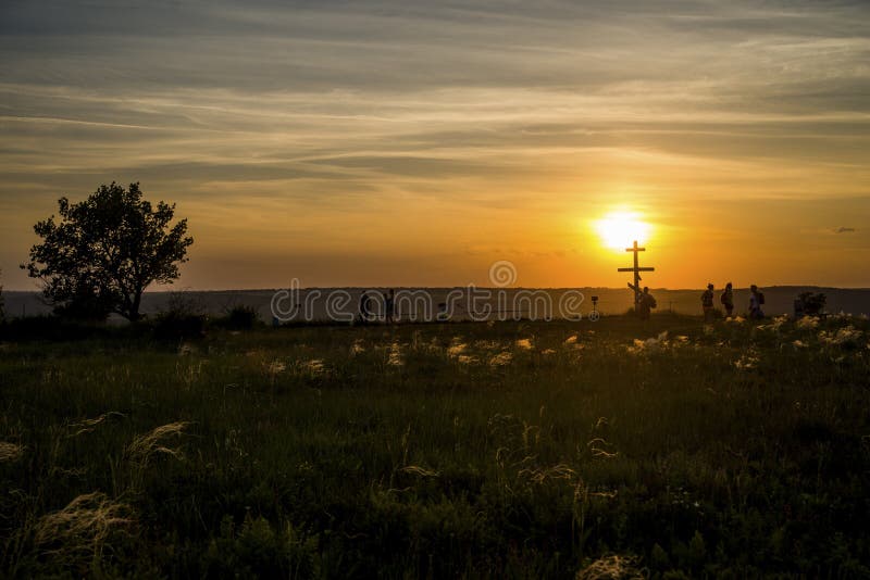 Beautiful orange sunset stock image. Image of summer - 174325497