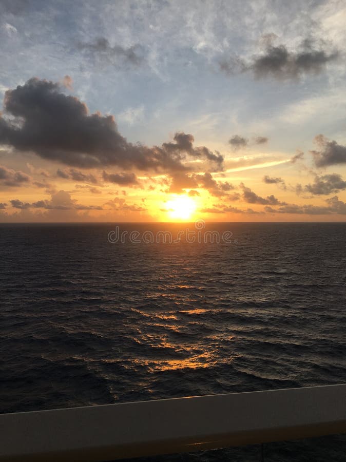 The Sunset Over the Open Ocean Stock Photo - Image of sunset, monocolor ...