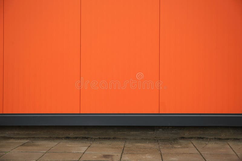 Beautiful Orange Wall and Stone Pavement Outdoors Stock Image - Image ...