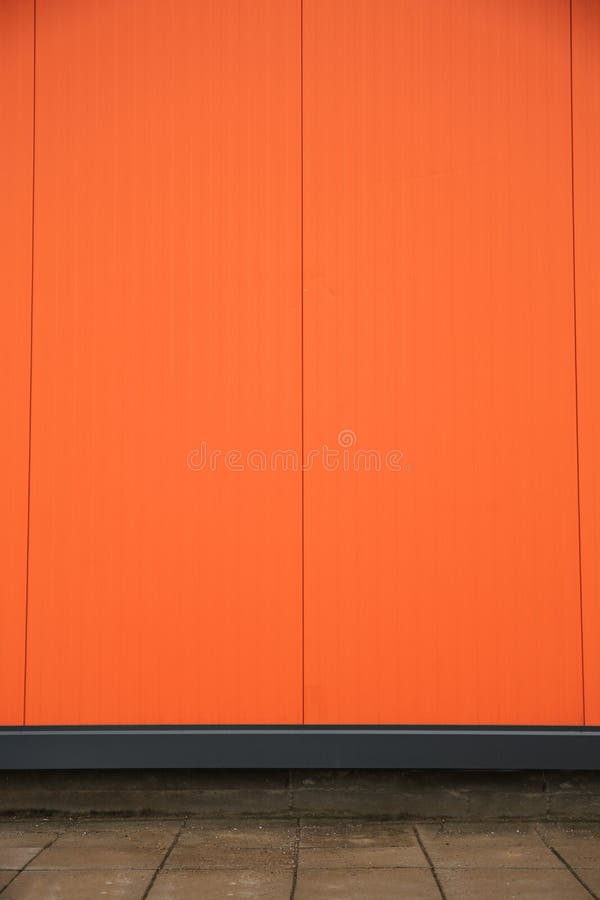 Beautiful Orange Wall and Stone Pavement Outdoors Stock Photo - Image ...