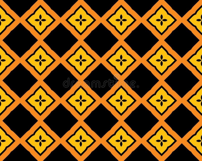 Beautiful Orange-yellow Geometric Pattern on a Black Background Stock ...