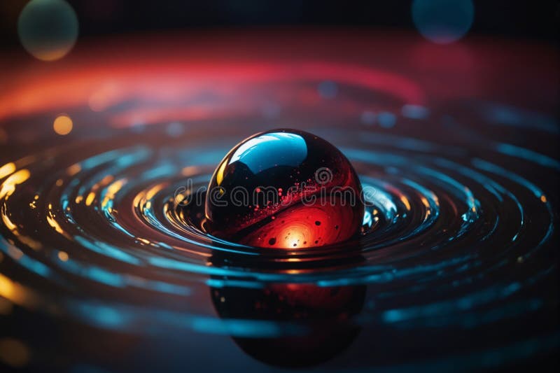 A Beautiful Orb Floating on a Swirling Vortex of Beautiful Black Thick ...