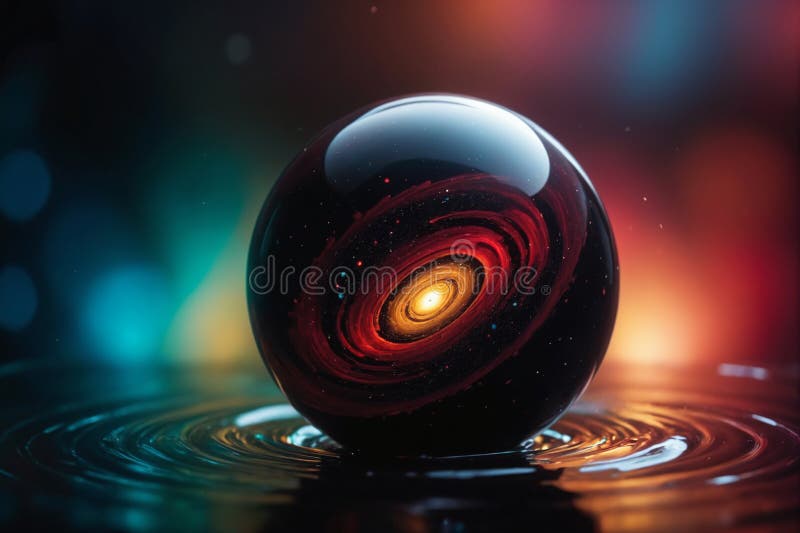 A Beautiful Orb Floating on a Swirling Vortex of Beautiful Black Thick ...