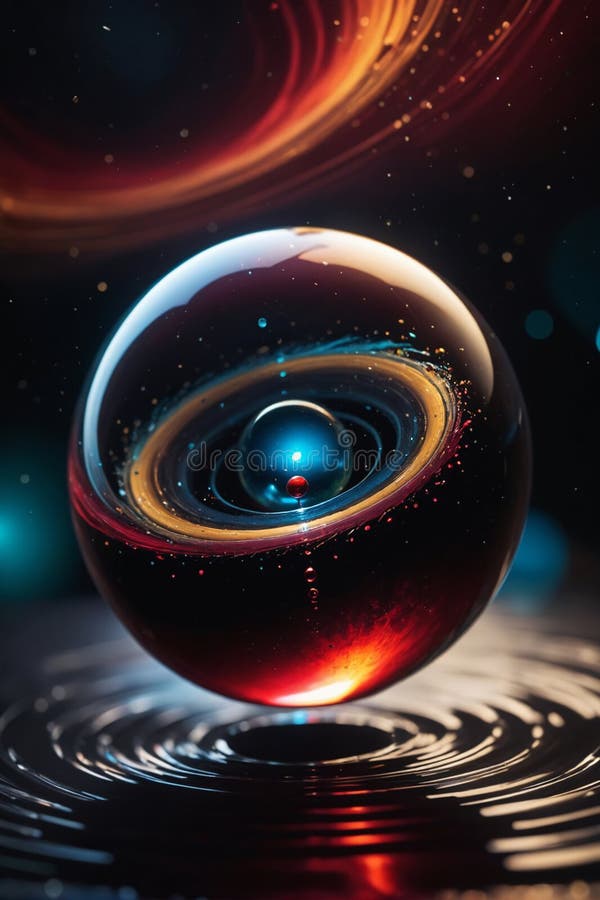 A Beautiful Orb Floating on a Swirling Vortex of Beautiful Black Thick ...
