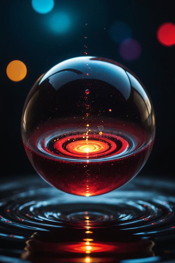 A Beautiful Orb Floating on a Swirling Vortex of Beautiful Black Thick ...