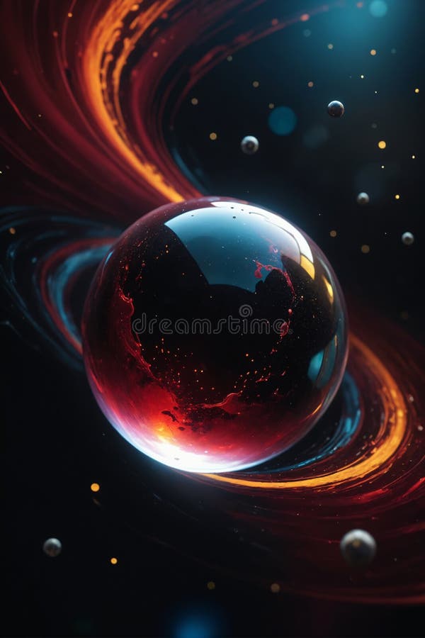A Beautiful Orb Floating on a Swirling Vortex of Beautiful Black Thick ...