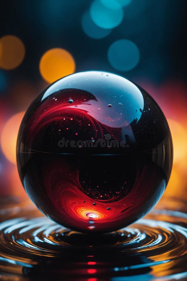 A Beautiful Orb Floating on a Swirling Vortex of Beautiful Black Thick ...