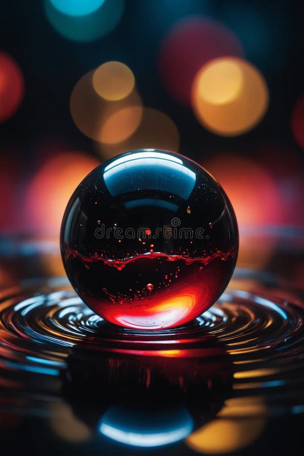 A Beautiful Orb Floating on a Swirling Vortex of Beautiful Black Thick ...