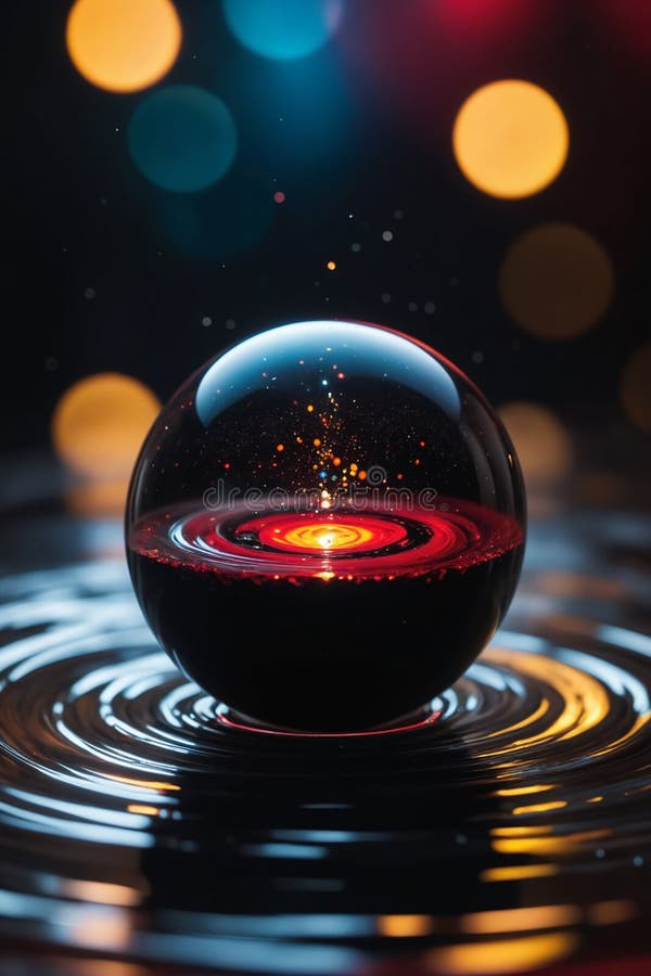 A Beautiful Orb Floating on a Swirling Vortex of Beautiful Black Thick ...