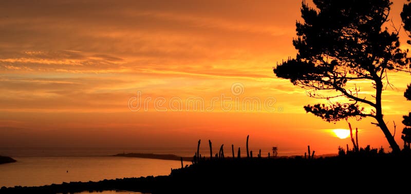 Beautiful Oregon Sunset at Jetty Stock Photo - Image of family, harbour ...