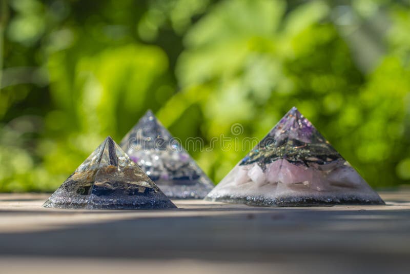 Beautiful Orgone Generator Pyramids Stock Photo - Image of natural ...