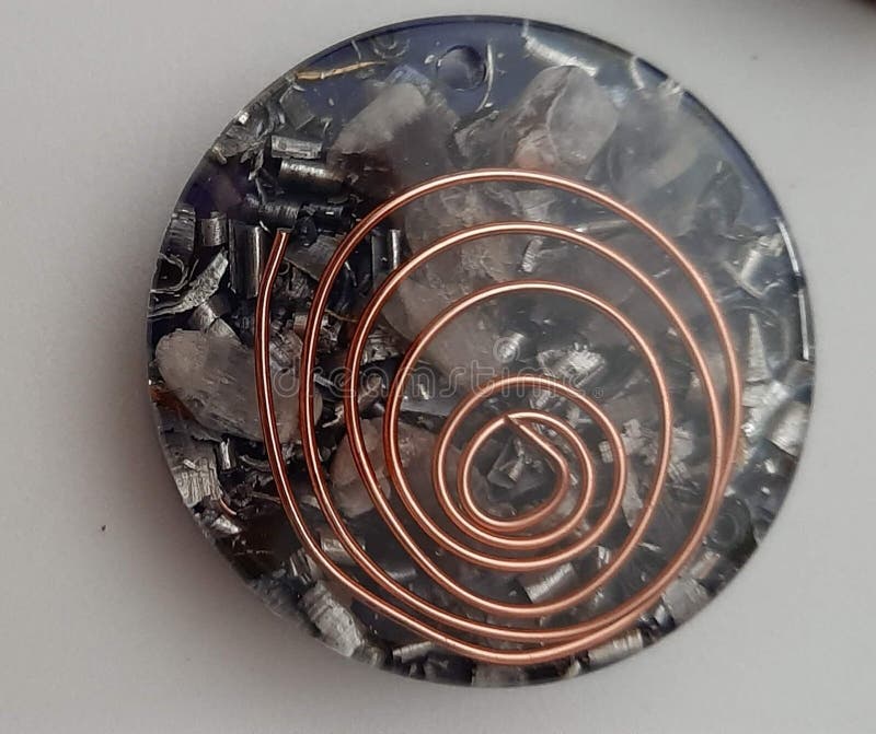 Beautiful Orgonite Pieces in Circular Shape with Copper Spiral Stock ...