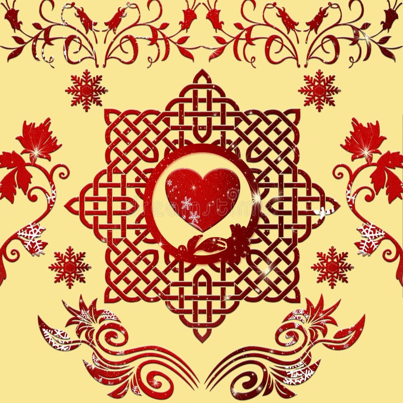 Beautiful Red Pattern Design on White Background Stock Illustration ...