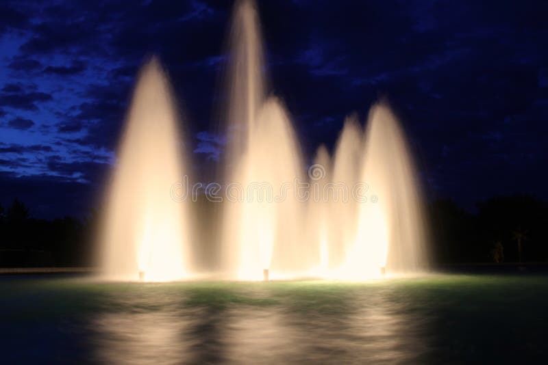 Fountains At Dusk In Casino Square In Monaco Stock Image - Image of ...
