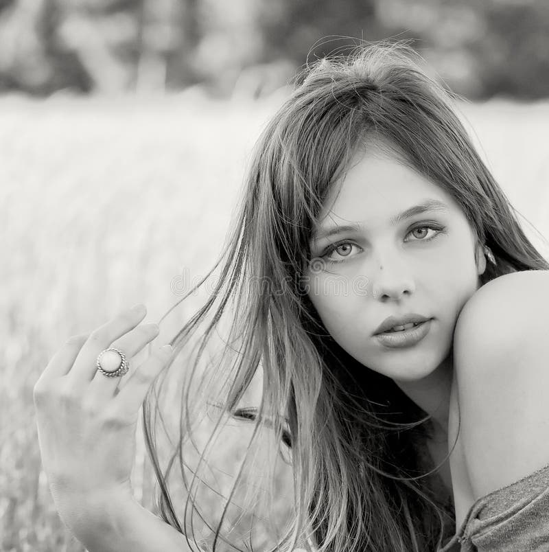 Beautiful Outdoor Portrait of Stunning Model Stock Photo - Image of ...