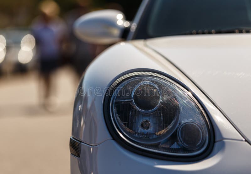 Beautiful Oval Headlights of the Modern Car. Stock Photo - Image of ...
