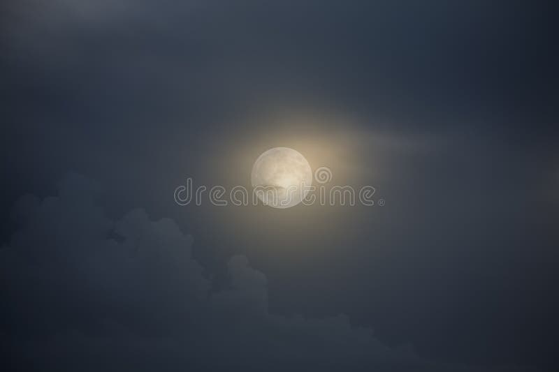 Overcast full moon night stock image. Image of space - 338862057