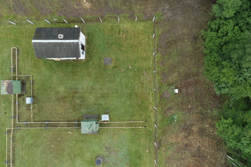 Beautiful Overhead Shot of a Farm Stock Photo - Image of barricade ...