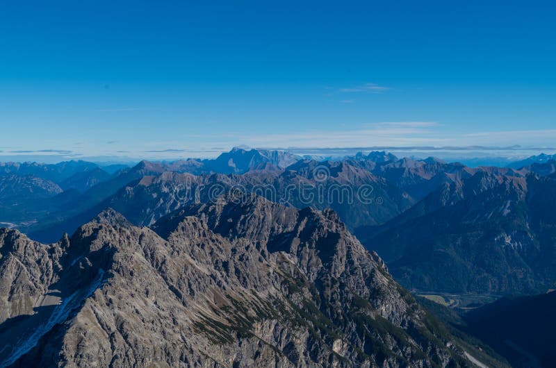 Beautiful Overview Over the Summits of Allgau Mountains Stock Photo ...