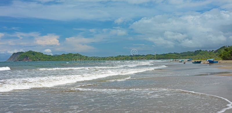 Beautiful Pacific Coast Sand Beach in Samara in Costa Rica Stock Image ...