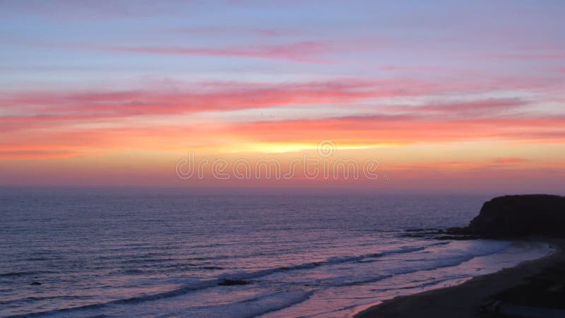 Beautiful Pacific Ocean Sunset Stock Photo - Image of orange, ocean ...