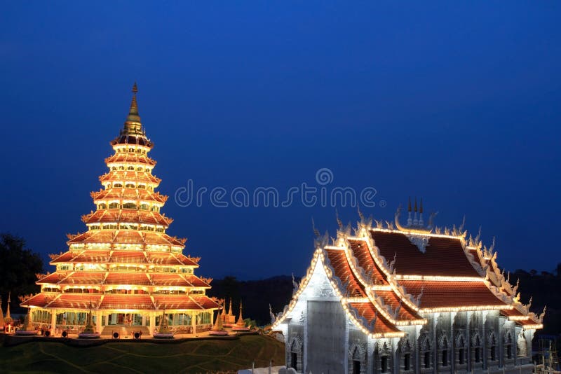 Beautiful pagoda stock photo. Image of night, bangkok - 58751410
