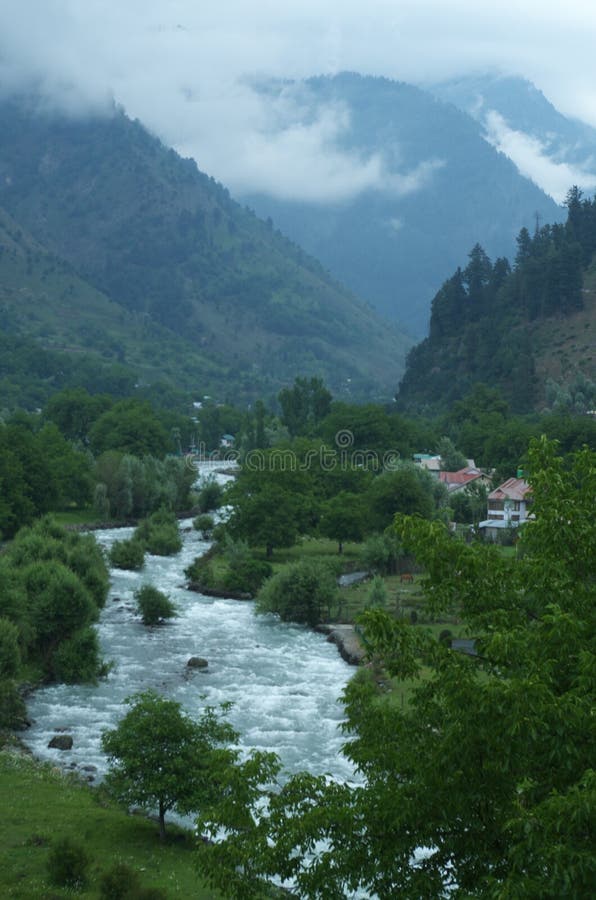 Beautiful Pahalgam Scene-4 stock image. Image of water - 95631497