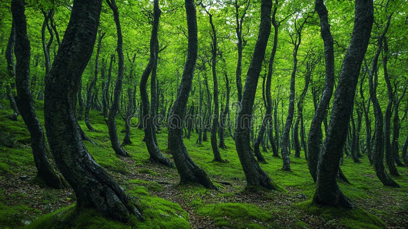 Into the Magical Forest with Beautiful Light Stock Illustration ...