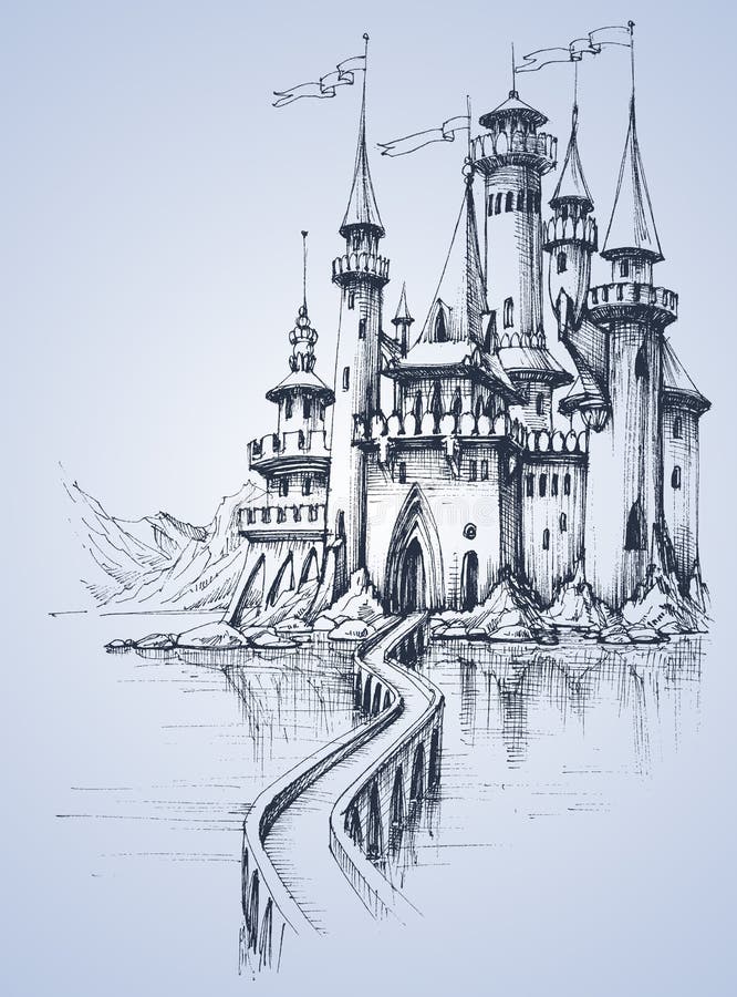Magic Palace Sketch stock illustration. Illustration of unique - 27403346
