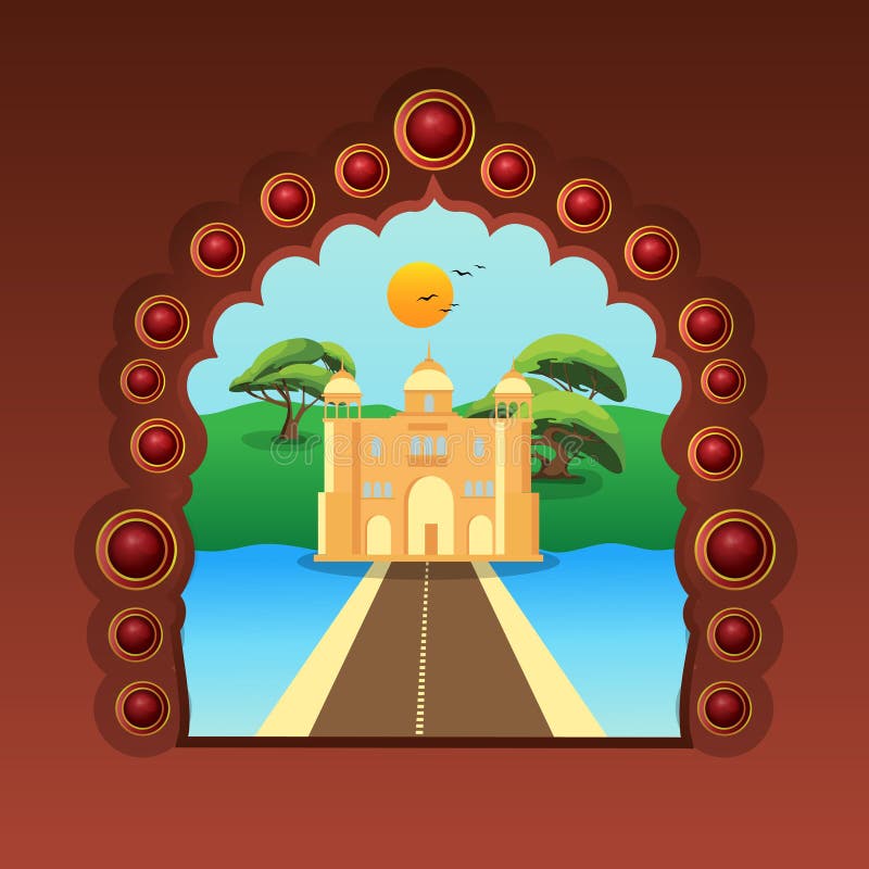 Beautiful Palace Vector Art, 2d Background Design Stock Vector ...