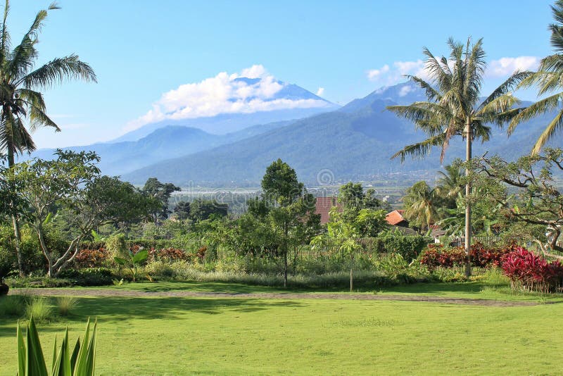 Beautiful Panorama with a Backdrop of Mountains and Clear Sky Stock ...