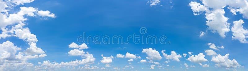 Panorama Blue Sky and Clouds with Daylight Natural Background Stock ...