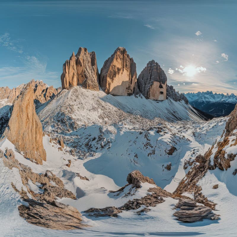 Panorama of the Dolomite Mountains Stock Illustration - Illustration of ...