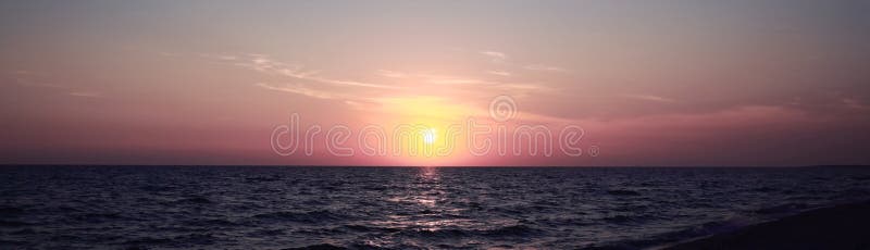 Beautiful Panorama of Sky Over Sea at Sunset. Banner Design Stock Image ...